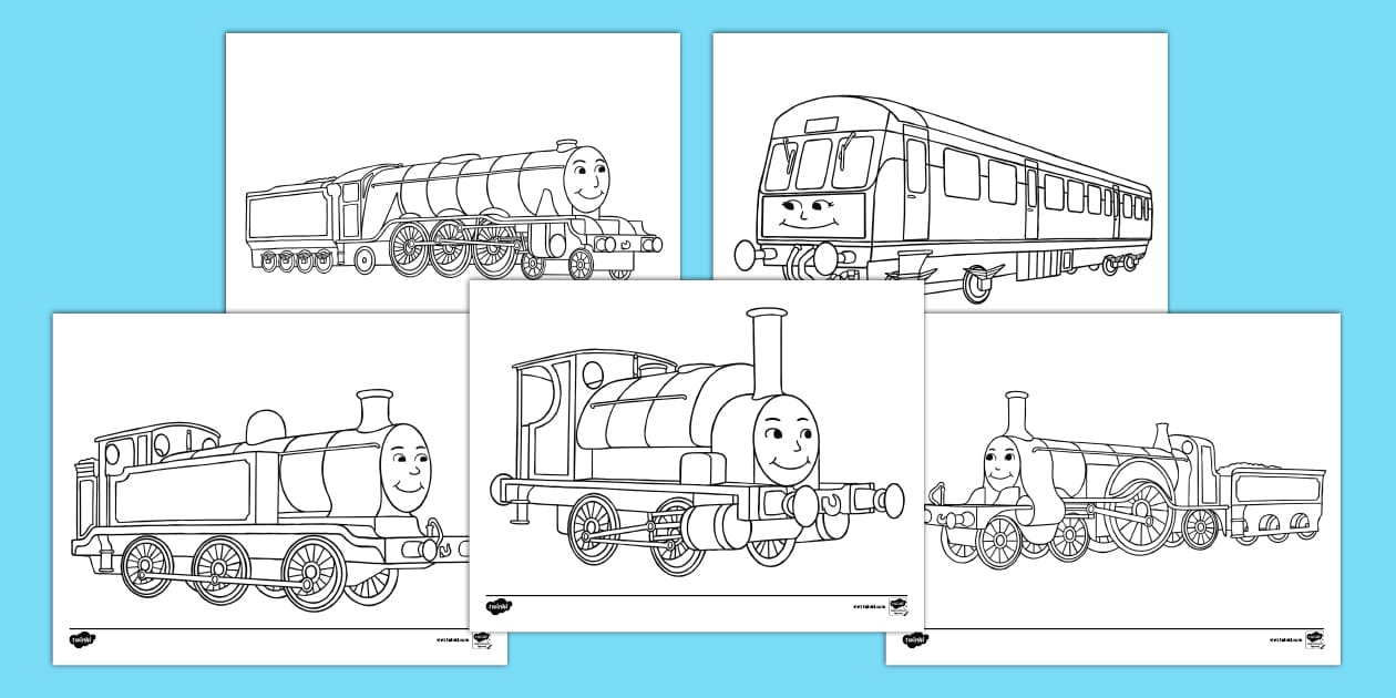 Talking Steam Train Coloring Sheets (teacher made) - Twinkl