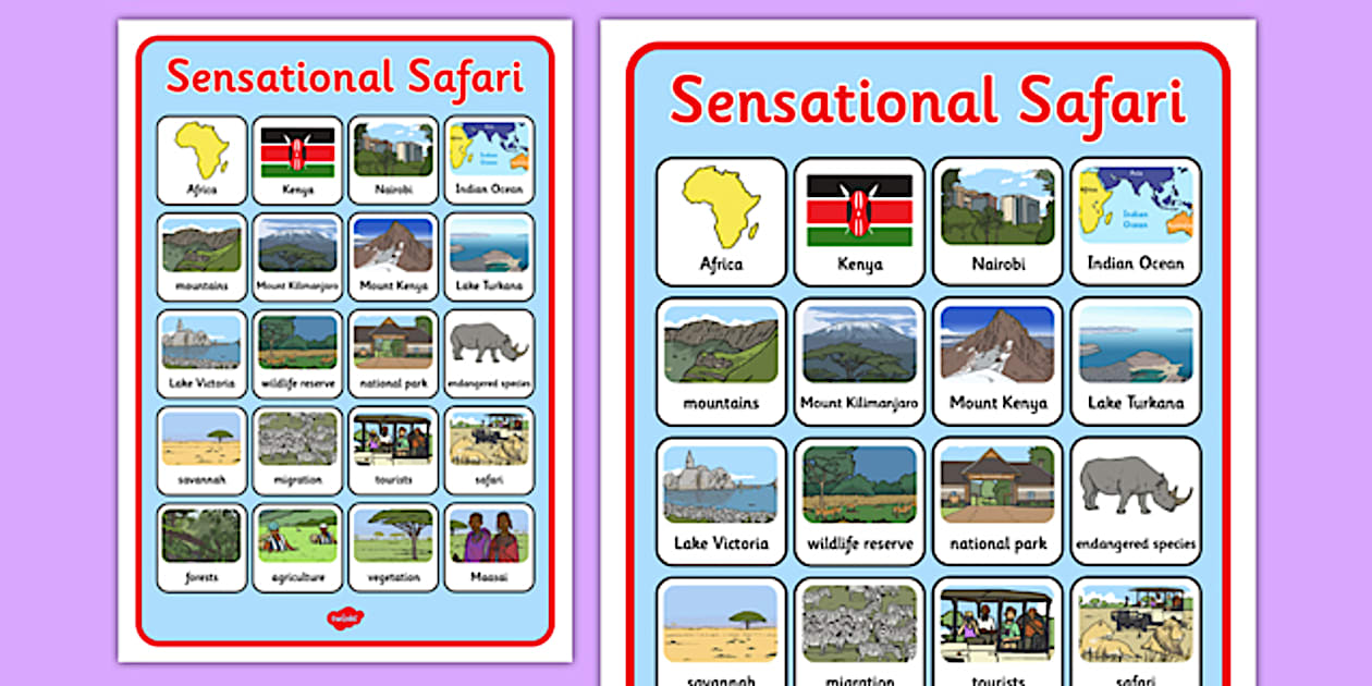 Sensational Safari Word Grid (teacher made) - Twinkl