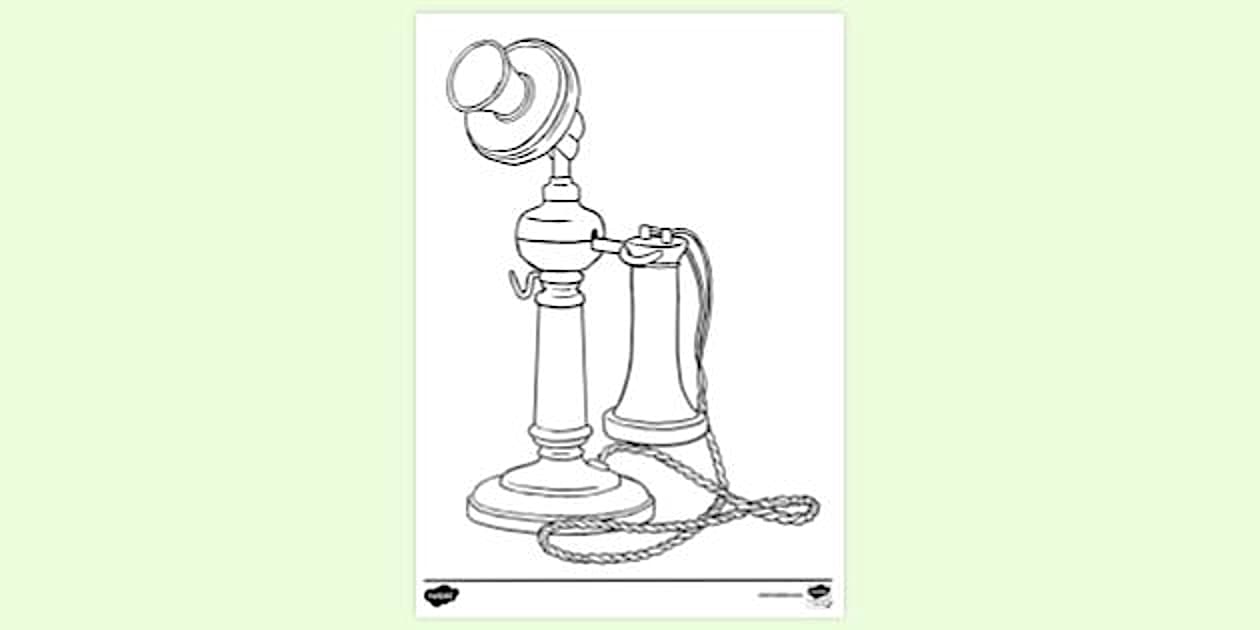 Victorian Telephone Colouring Sheet - Twinkl