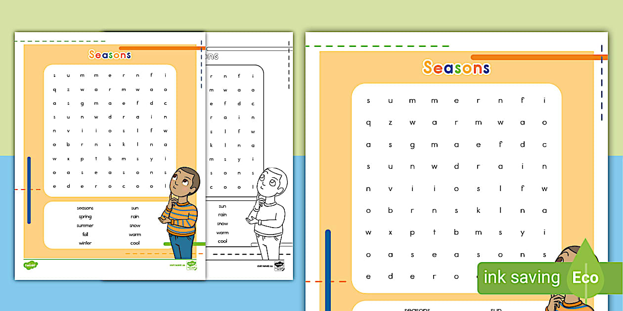 The Four Seasons in Canada Primary Word Search - Twinkl