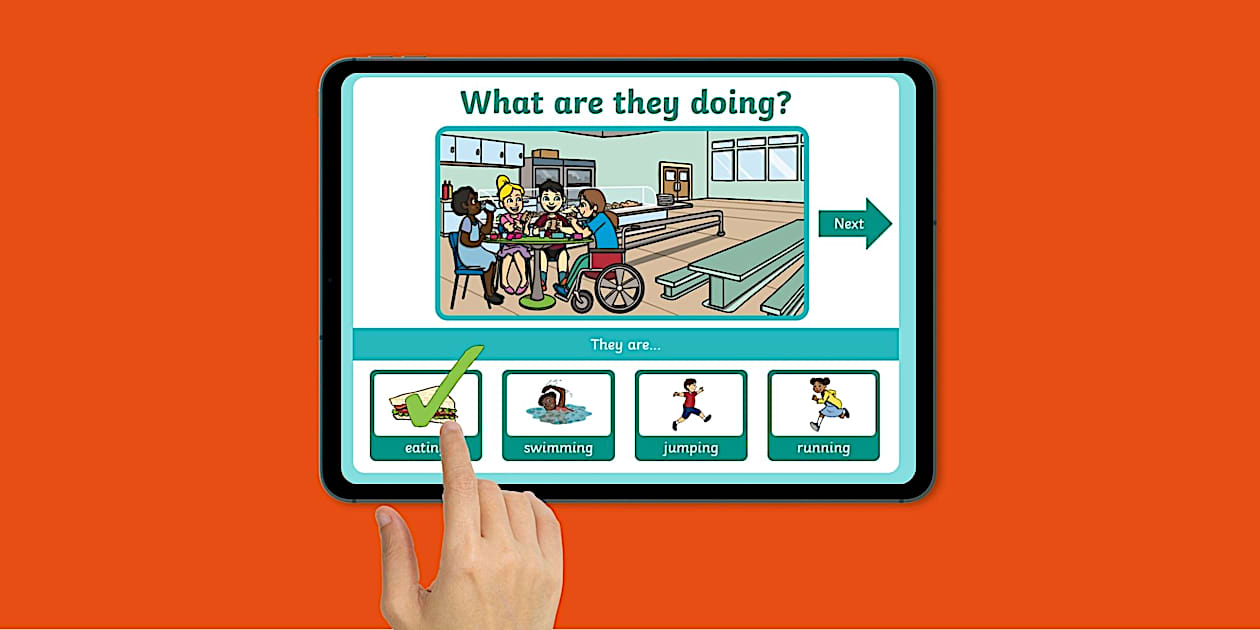 What Are They Doing? Present Continuous Tense - Twinkl