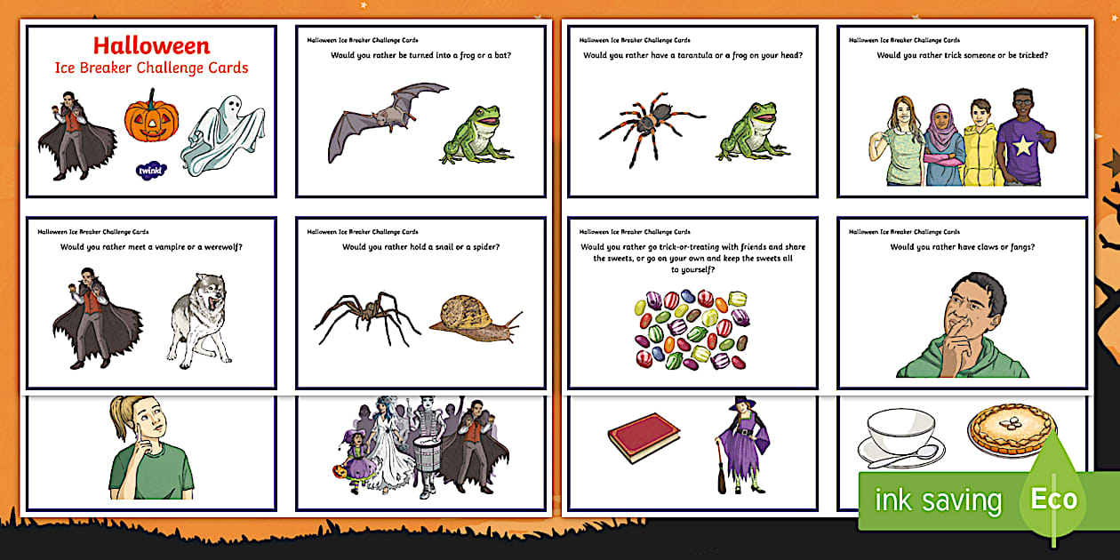KS2 Halloween Ice Breaker Cards - Twinkl