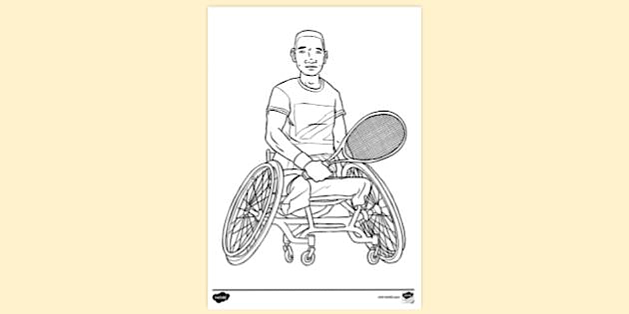 Male Para-Games Athlete Colouring Sheet | Colouring Pages