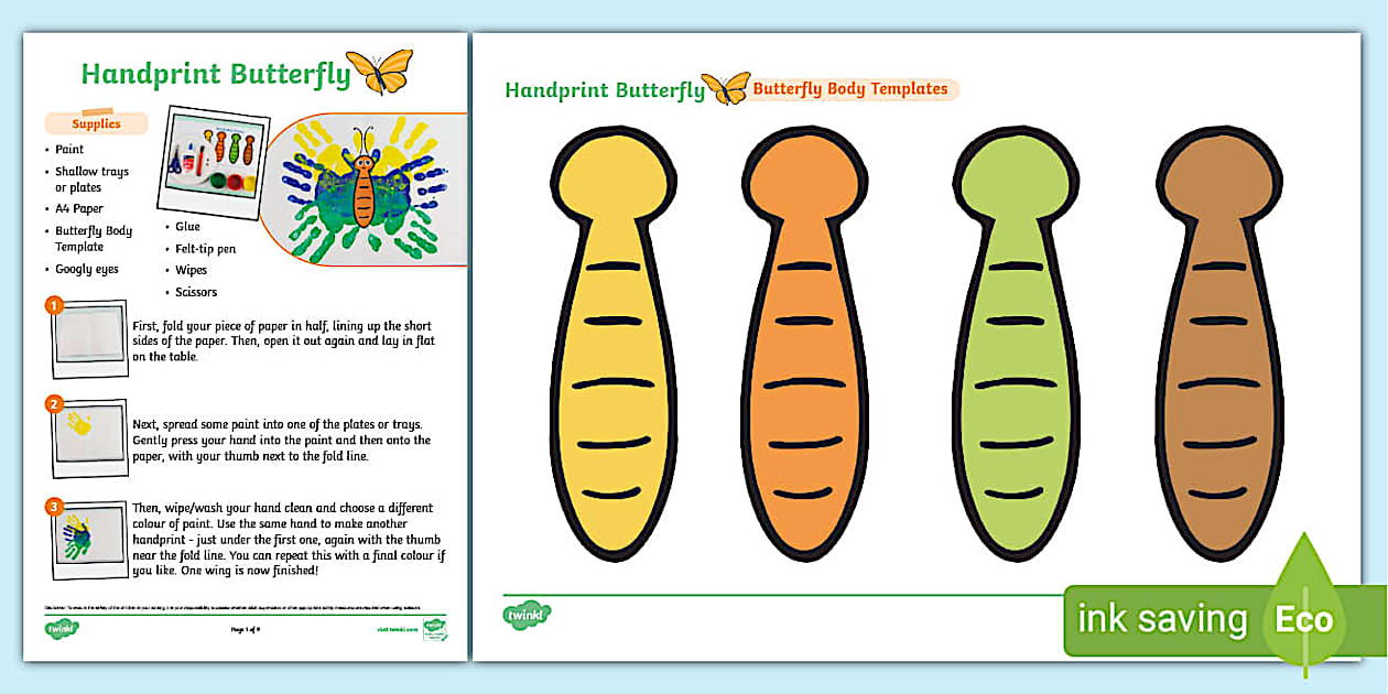 Handprint Butterfly Painting Craft | Twinkl (teacher made)