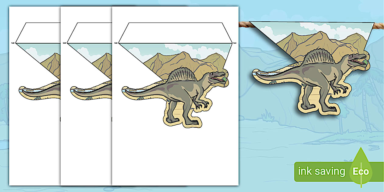 Spinosaurus Dinosaur Bunting Display | Decorative | Twinkl