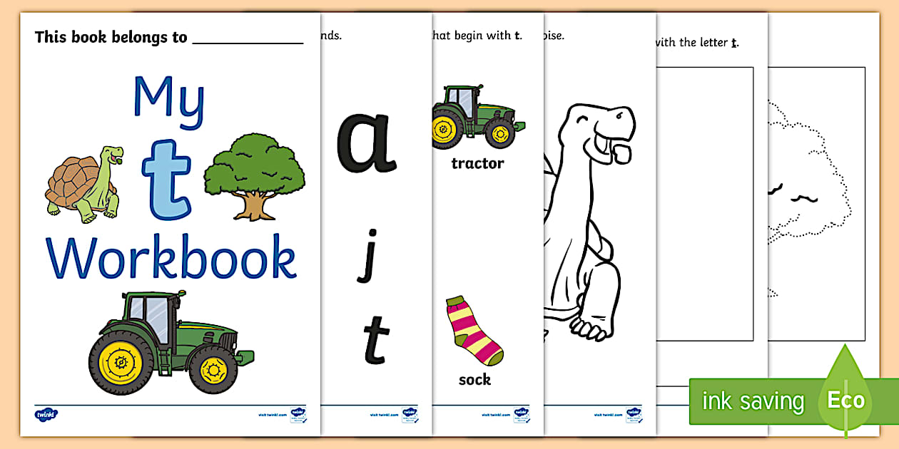 Black and White My 't' Workbook (teacher made) - Twinkl