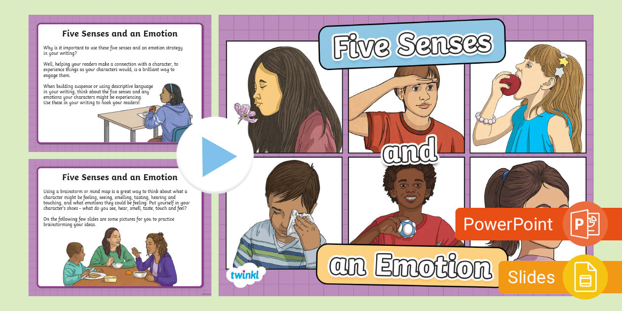 Five Senses and an Emotion PowerPoint Ι Descriptive Writing
