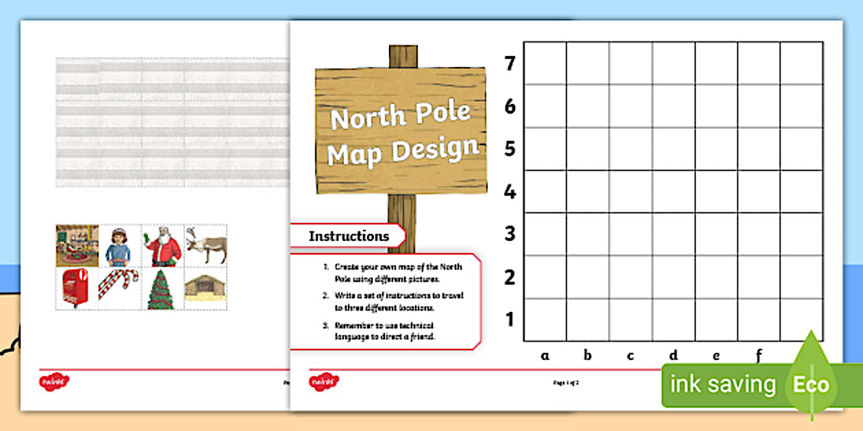 North Pole Map Design (Teacher-Made) - Twinkl