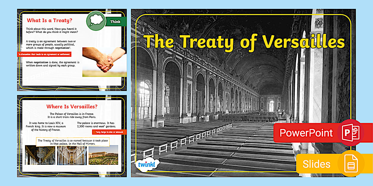 Treaty of Versailles PowerPoint and Google Slides for 3rd-5th