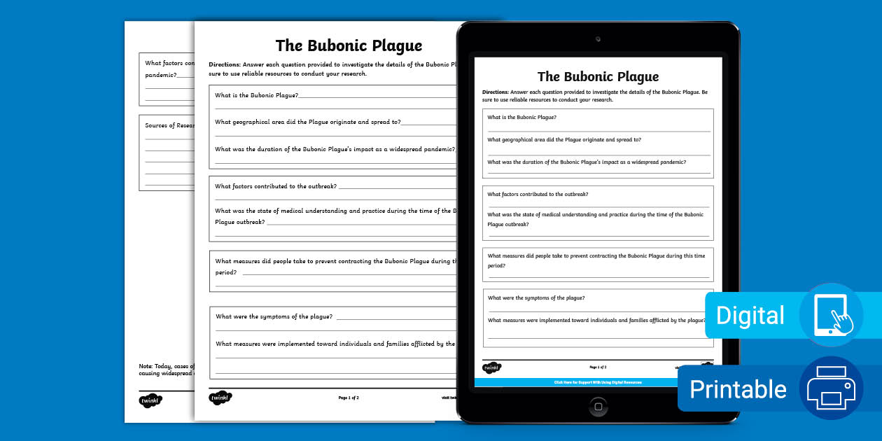 Bubonic Plague Worksheet | The Black Death | Twinkl USA