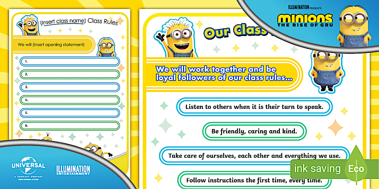 FREE! - Minions | Classroom Rules Poster | Display | Primary