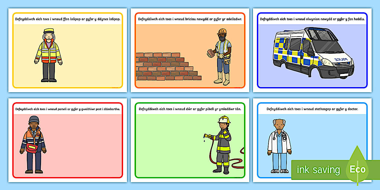 Matiau Toes Pobl Sy'n Ein Helpu (Hecho por educadores)