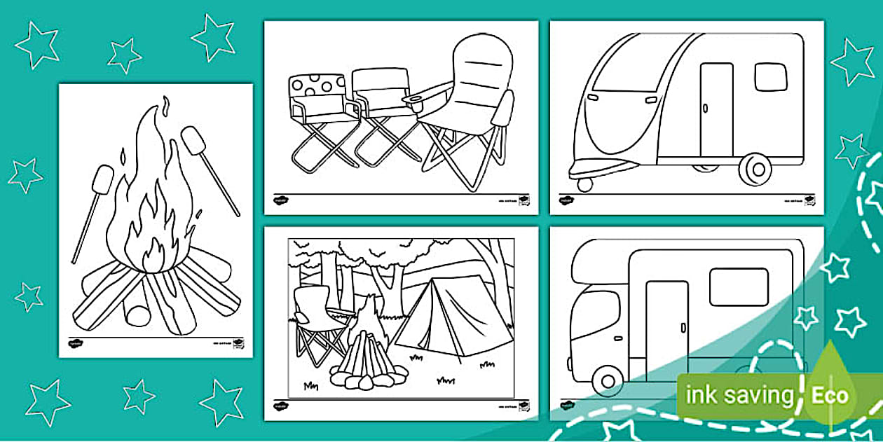 My First Camping Colouring Pack (teacher made) - Twinkl