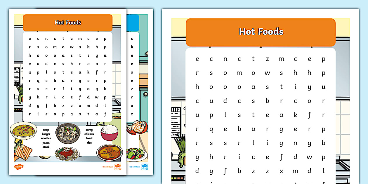 Hot and Cold Foods Word Searches