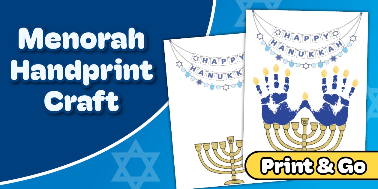 Hanukkah Menorah Handprint Craft