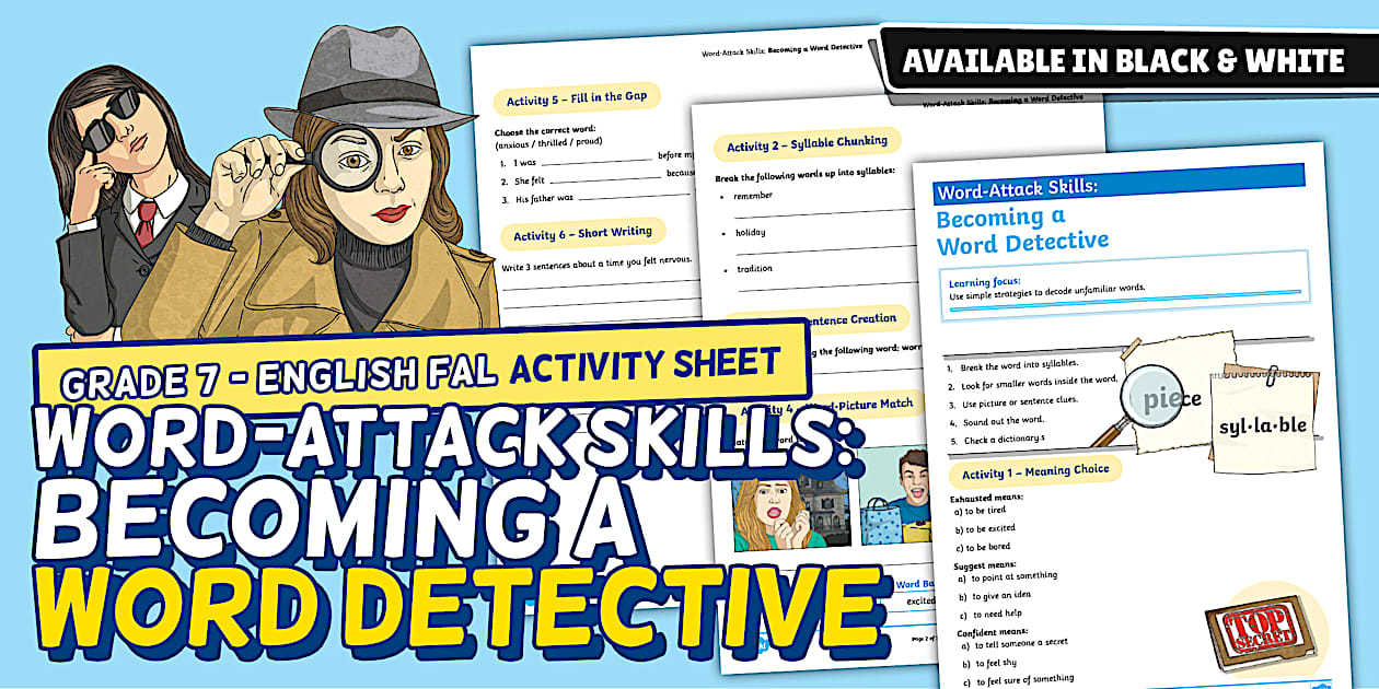 Grade 7 - English FAL - Word-Attack Skills Activity Sheet (CAPS Aligned)