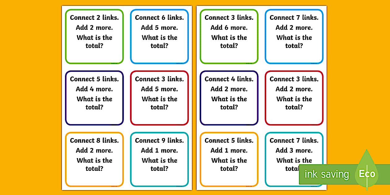 Editable EY Addition Links Activity (teacher made) - Twinkl