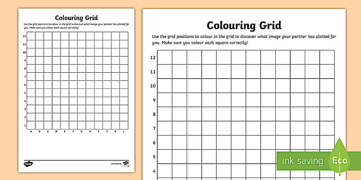 Editable Blank Colouring Grid Worksheet - Twinkl