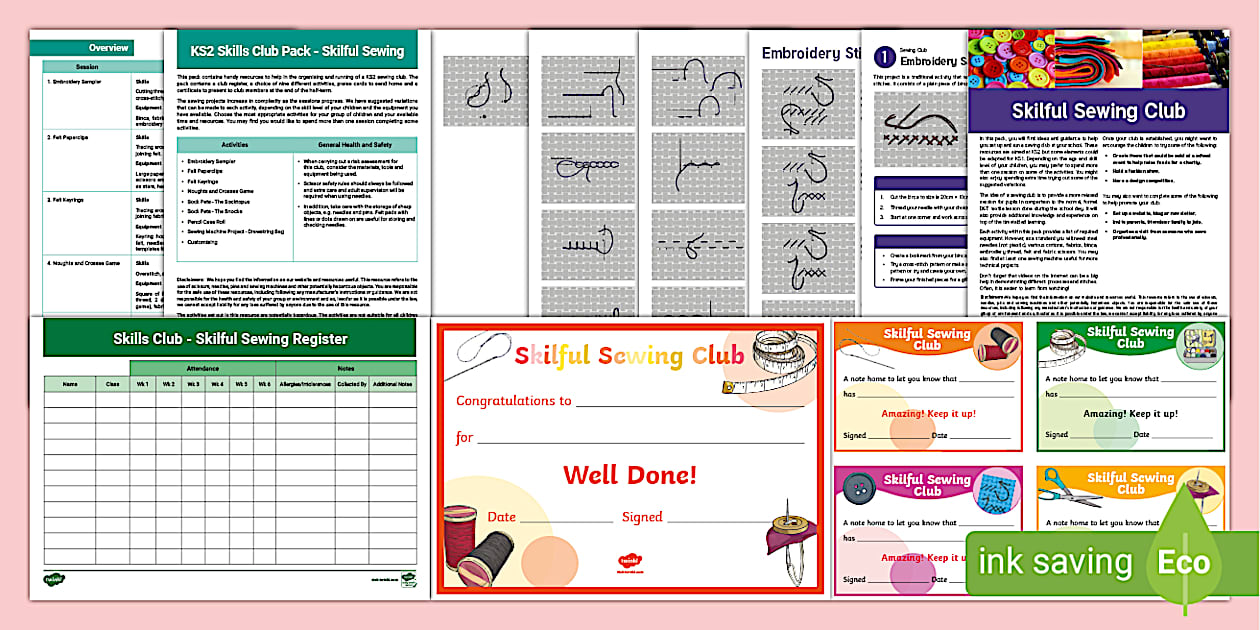 KS2 Skills Club Pack: Skillful Sewing (teacher made)