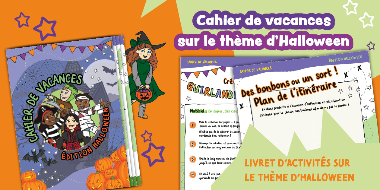 Cahier de vacances sur le thème d'Halloween pour cycle 2