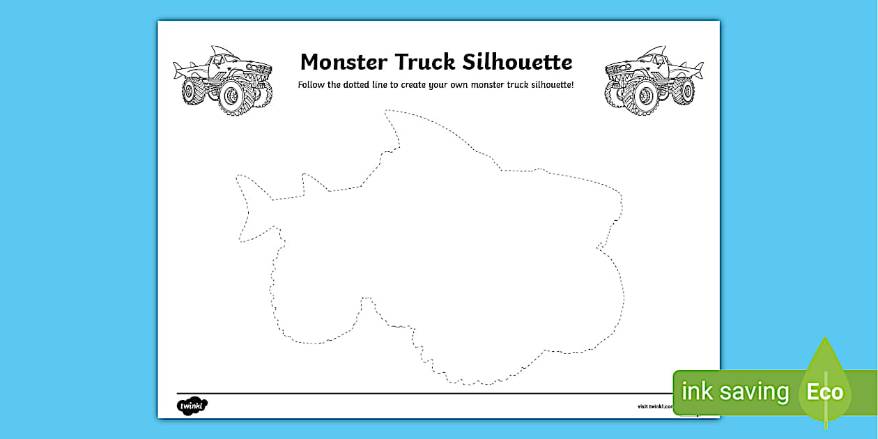 Monster Truck Silhouette Drawing Activity (teacher made)