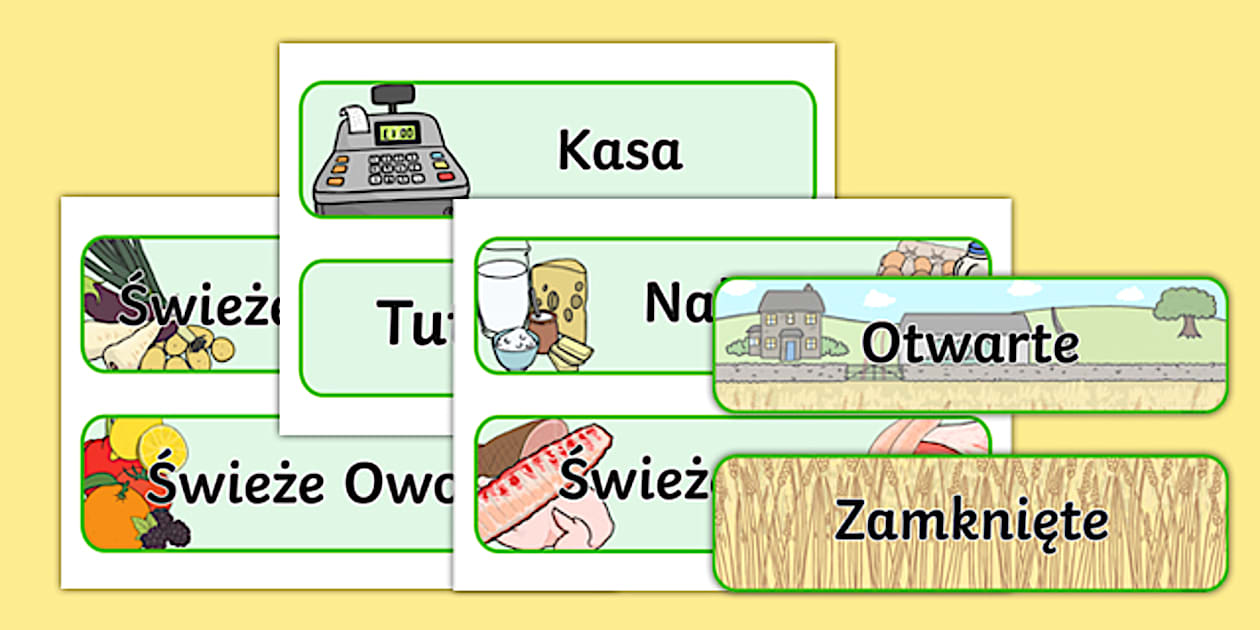 Znaki Sklep ekologiczny po polsku (teacher made) - Twinkl