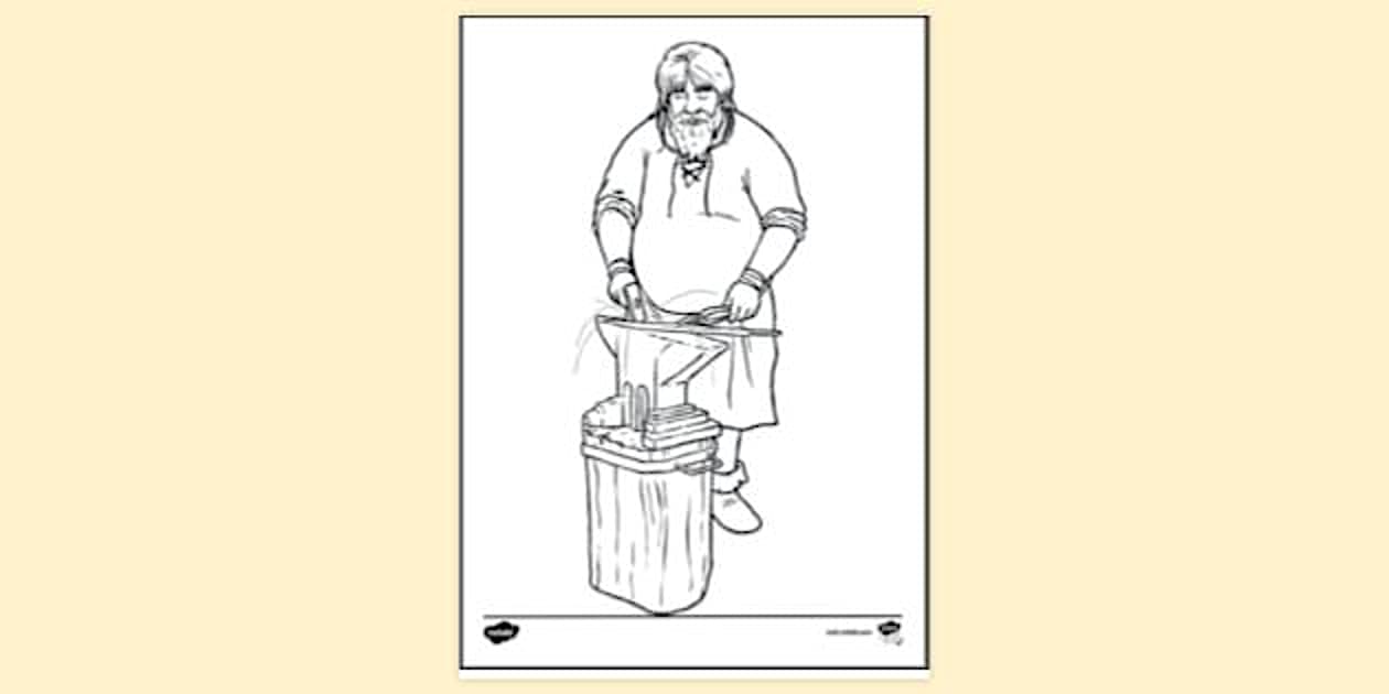 Blacksmith Colouring Sheet | Colouring Sheets | Twinkl