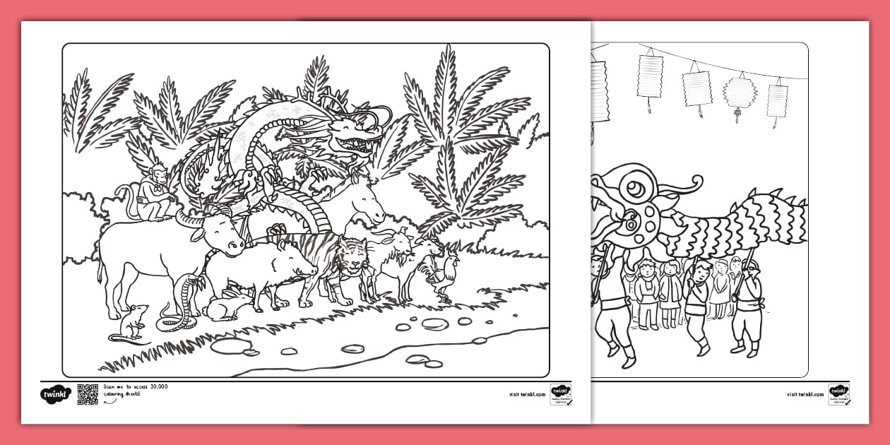 Chinese New Year Colouring Pages (teacher made) - Twinkl