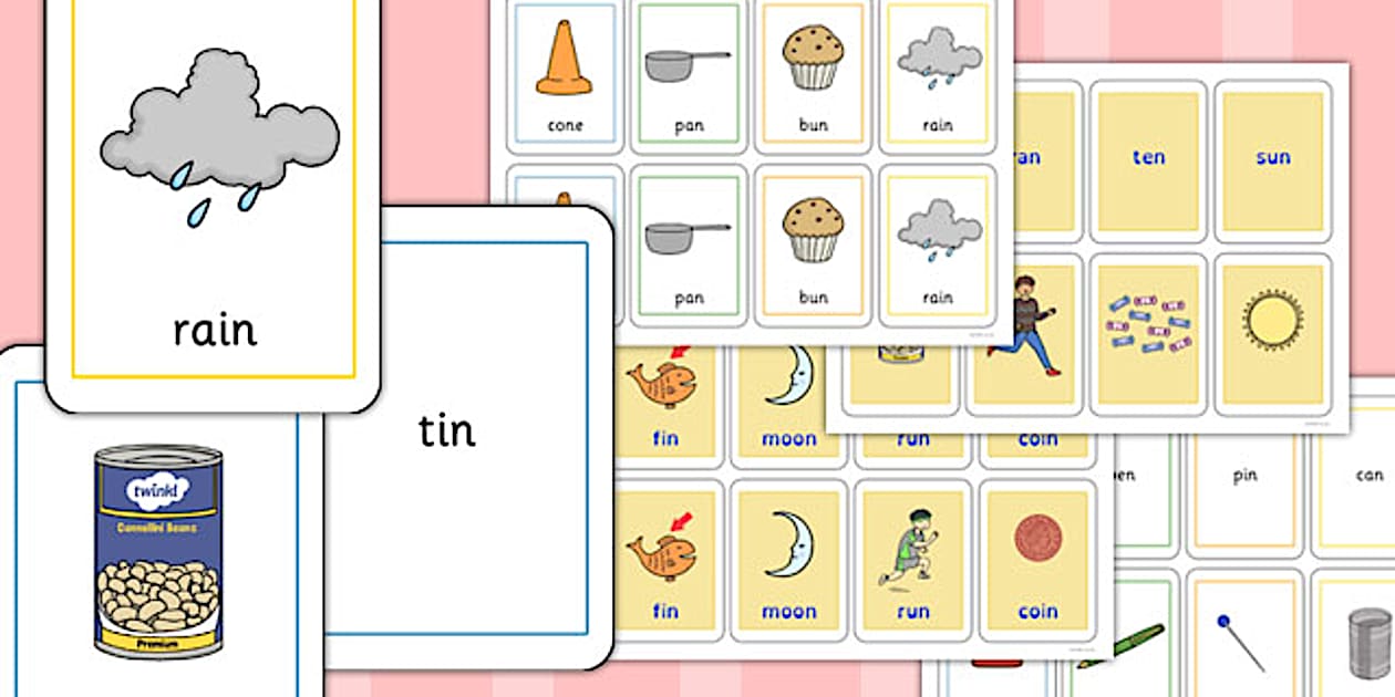Final 'N' Sound Playing Cards (teacher made) - Twinkl