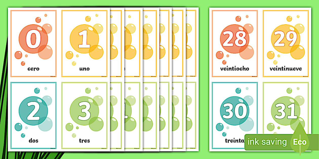 👉 Spanish: Numbers 0 - 31 Vocabulary Cards - KS2 - Twinkl