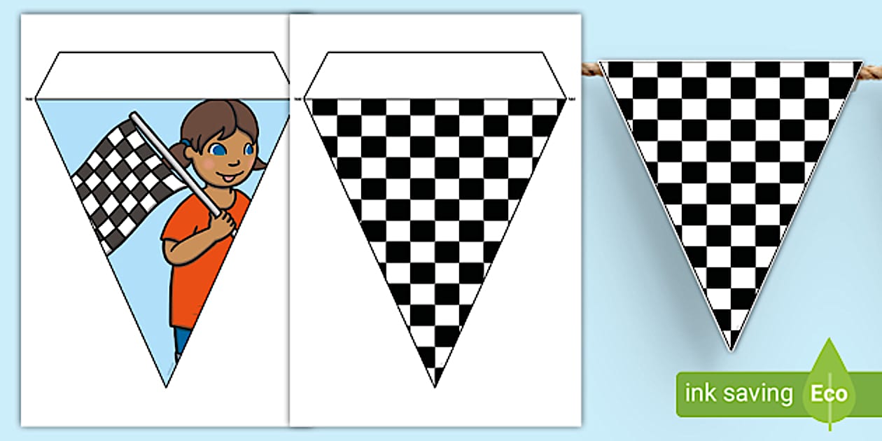 Checkered Flag Bunting - Display Resources (teacher made)