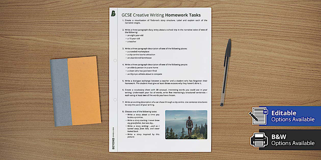 Creative Writing Homework Tasks | GCSE English | Beyond