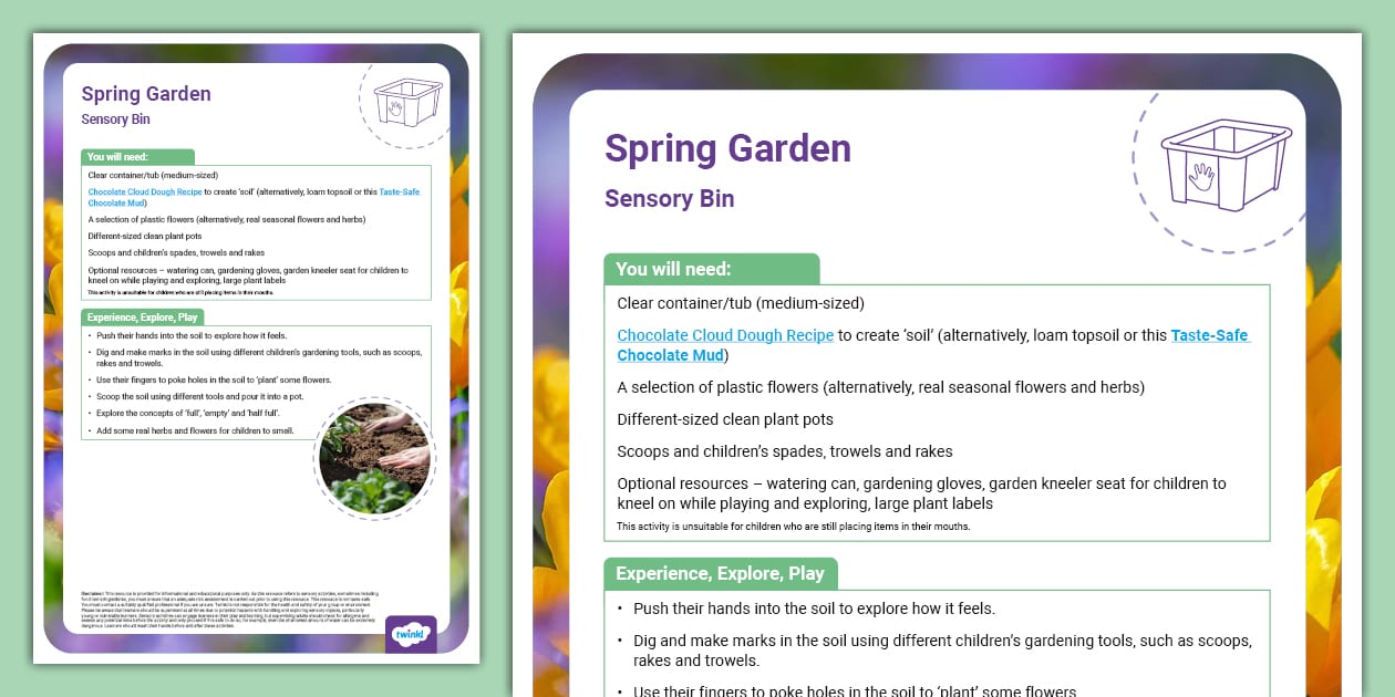 Spring Garden Sensory Bin | Sensory | Twinkl (teacher made)