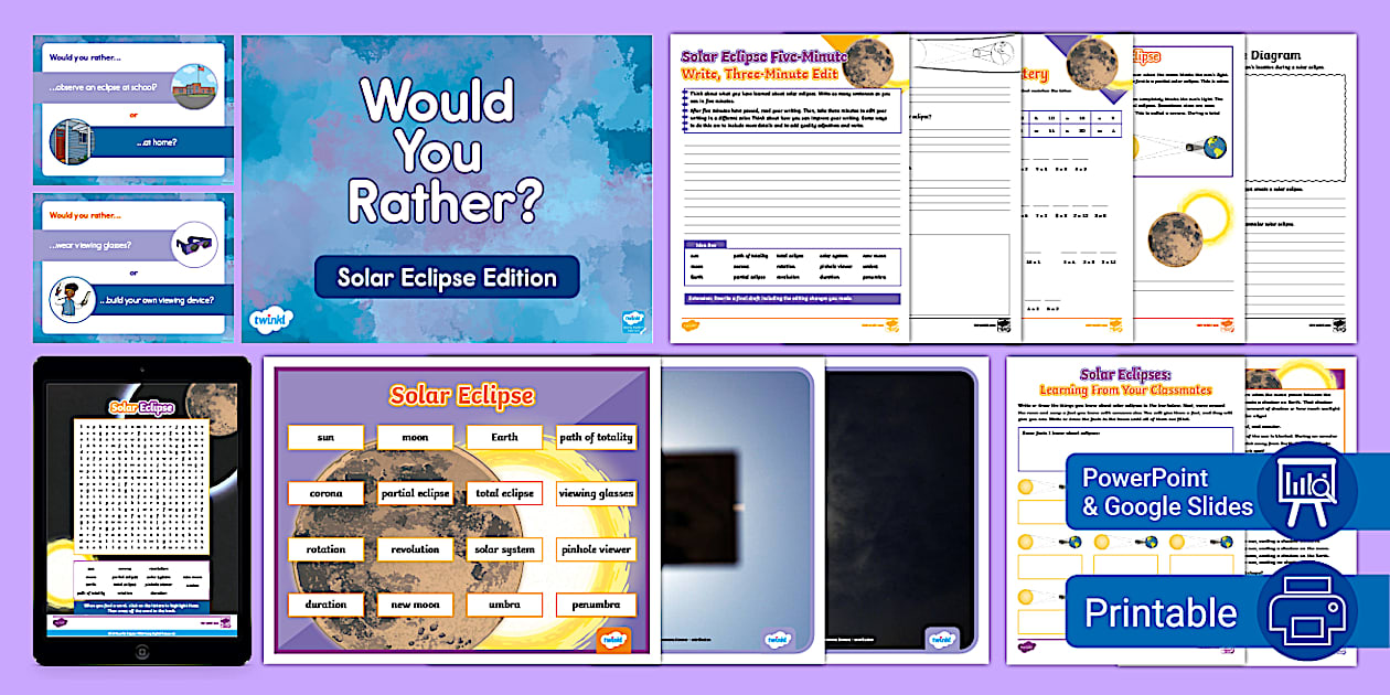 Solar Eclipse Activities for 3rd Grade | Twinkl USA - Twinkl