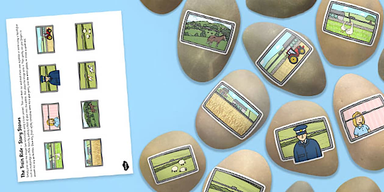 The Train Ride Story Stone Image Cut Outs (teacher made)