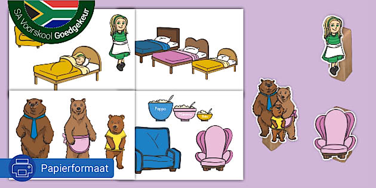 Gouelokkies en die Drie Bere Rolspelkarakters (teacher made)