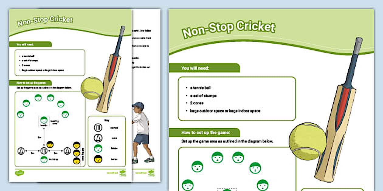 * NEW * Non-Stop Cricket Instructions - Twinkl - KS2