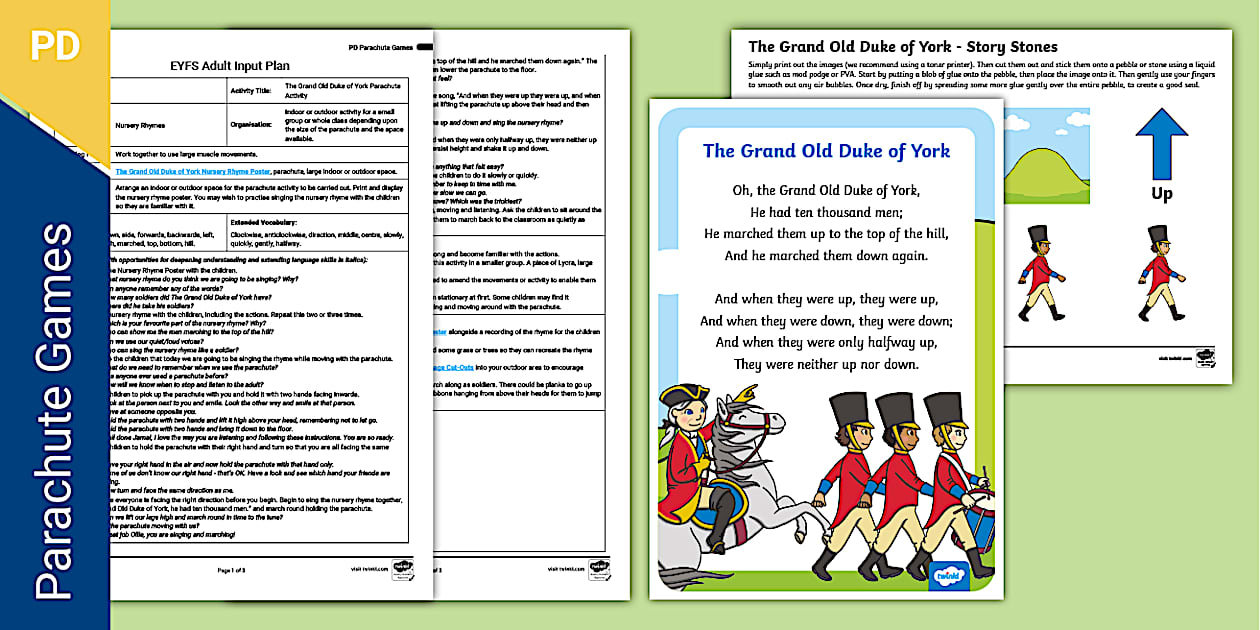 The Grand Old Duke of York Parachute Activity EYFS Plan