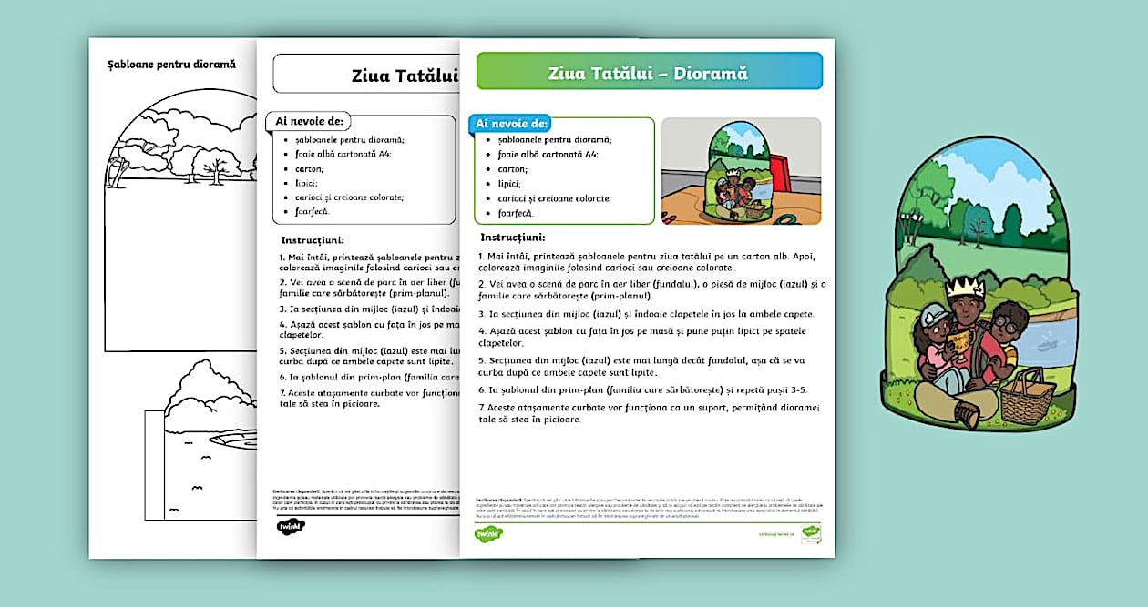 Ziua Tatălui – Dioramă (Teacher-Made) - Twinkl