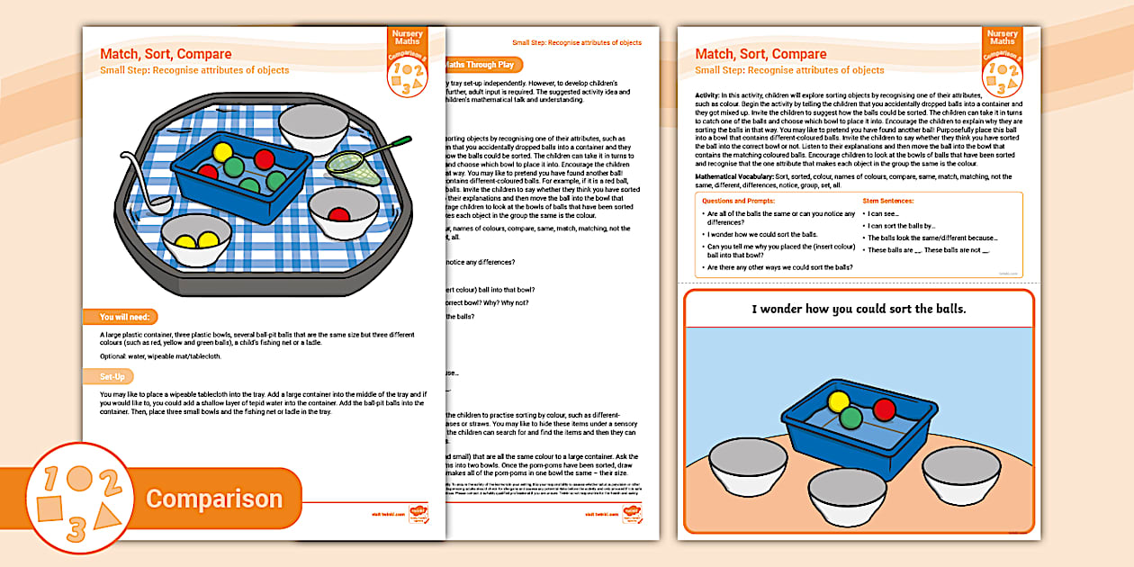 EYFS Nursery Maths Comparison Activity: Match, Sort, Compare