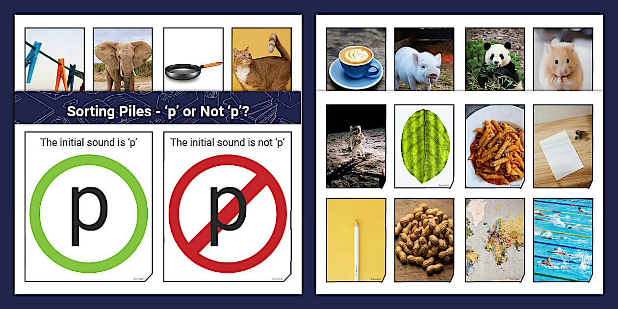 Reinforcing Sounds: 'p' Initial Letter Sorting Activity