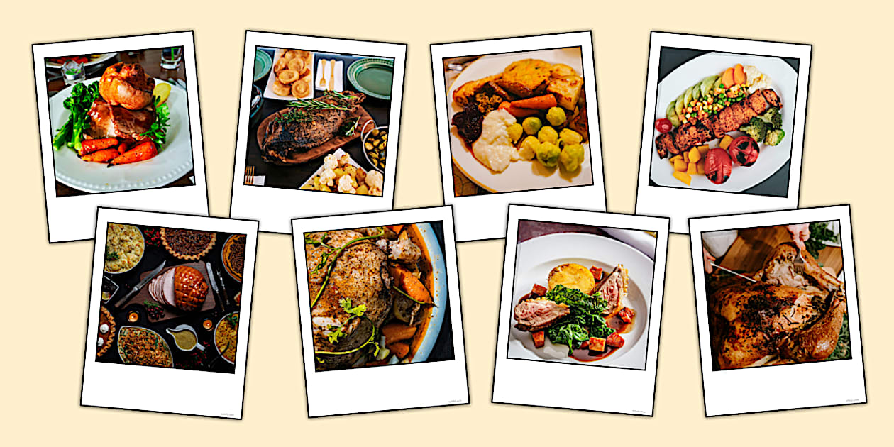 Roast Dinner Instant Photo Style Display Images - Twinkl