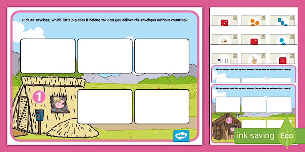 👉 The Three Little Pigs Subitising Activity - Twinkl