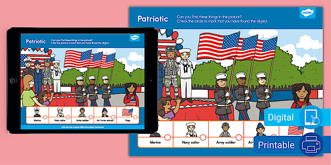 Patriotic I Spy | Prekindergarten Resource | Twinkl USA