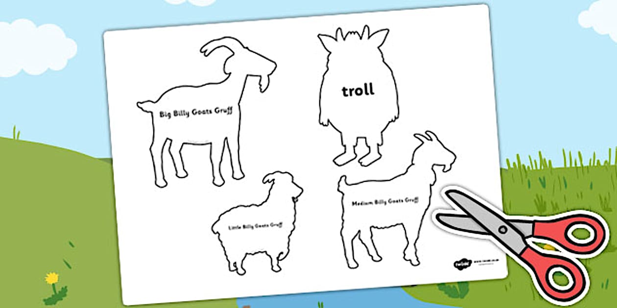 The Billy Goats Gruff Shadow Puppets (teacher made) - Twinkl