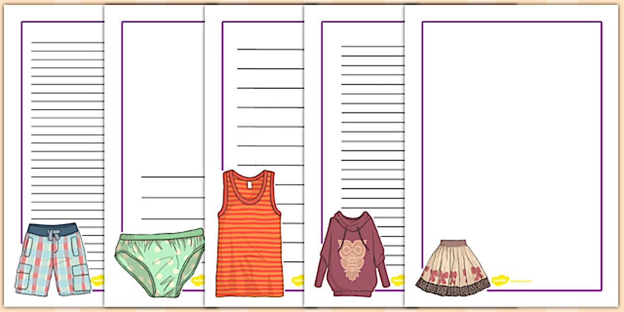 Editable French Clothes 1 Page Borders - Twinkl