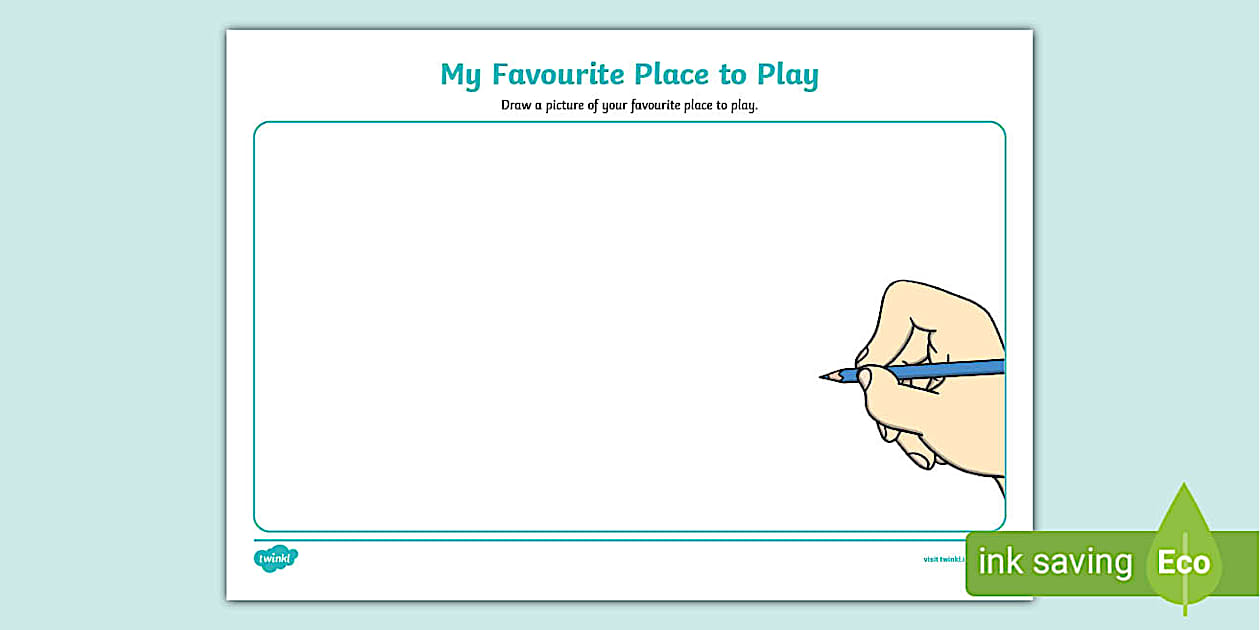 Where we Play Drawing Template (creat de profesori) - Twinkl