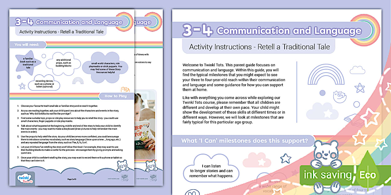 Age 3-4 Activity Instructions - Retell a Traditional Tale