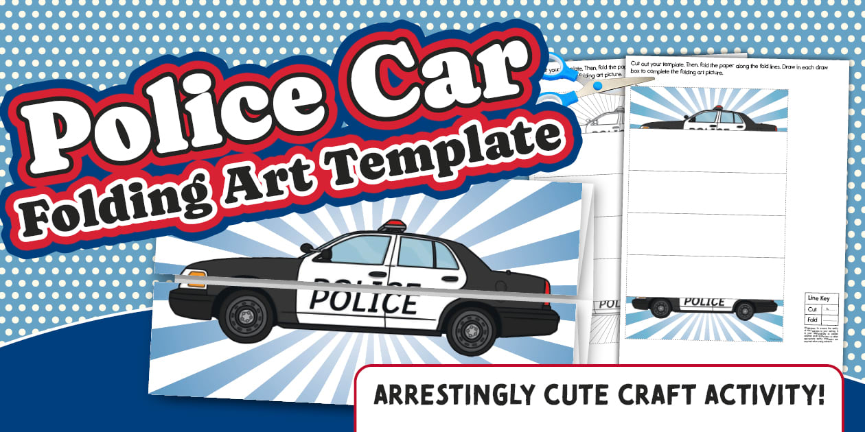 Police Car Folding Art Template