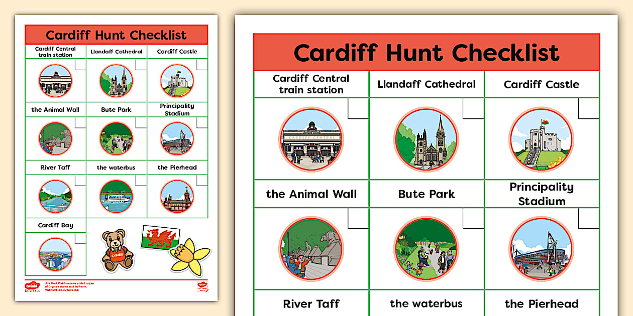 Let's Visit Cardiff! Journey Hunt Checklist - Twinkl